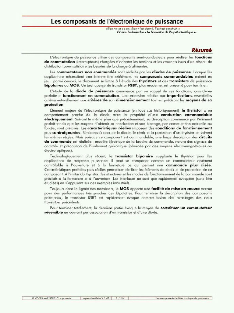 Resume2 Electronique de Puissance | PDF
