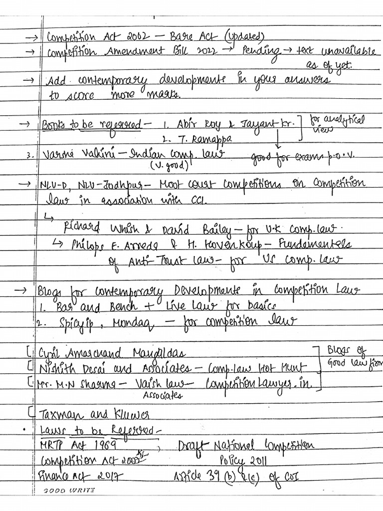 Competition Isha Ma'Am's Class Notes | PDF
