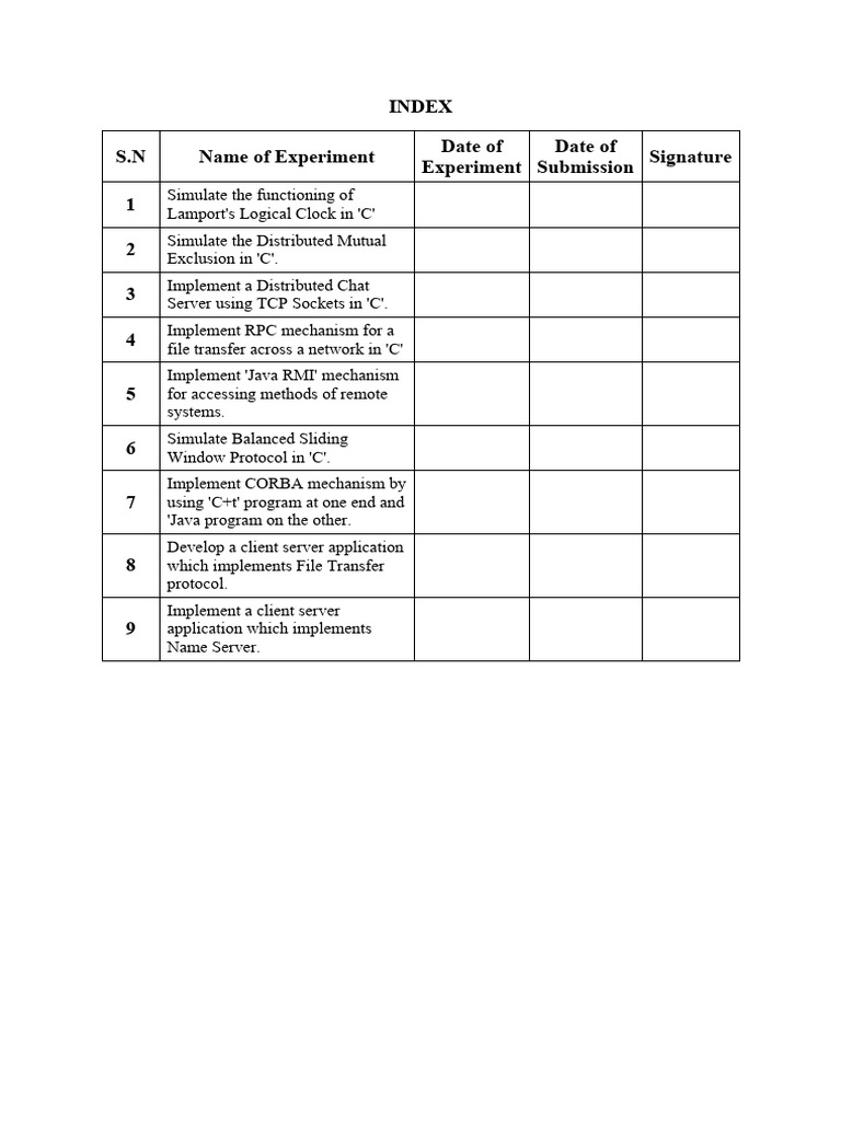 Distributed Systems Lab File | PDF | Transmission Control Protocol | Computer Architecture