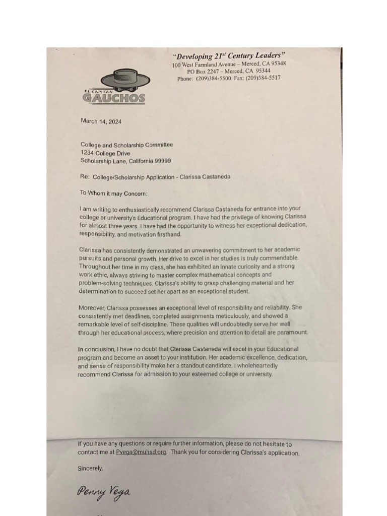 Letter of Rec | PDF