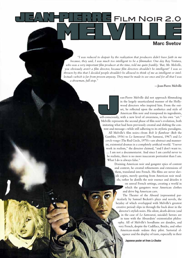 Jean Pierre - Melville Film Noir | PDF