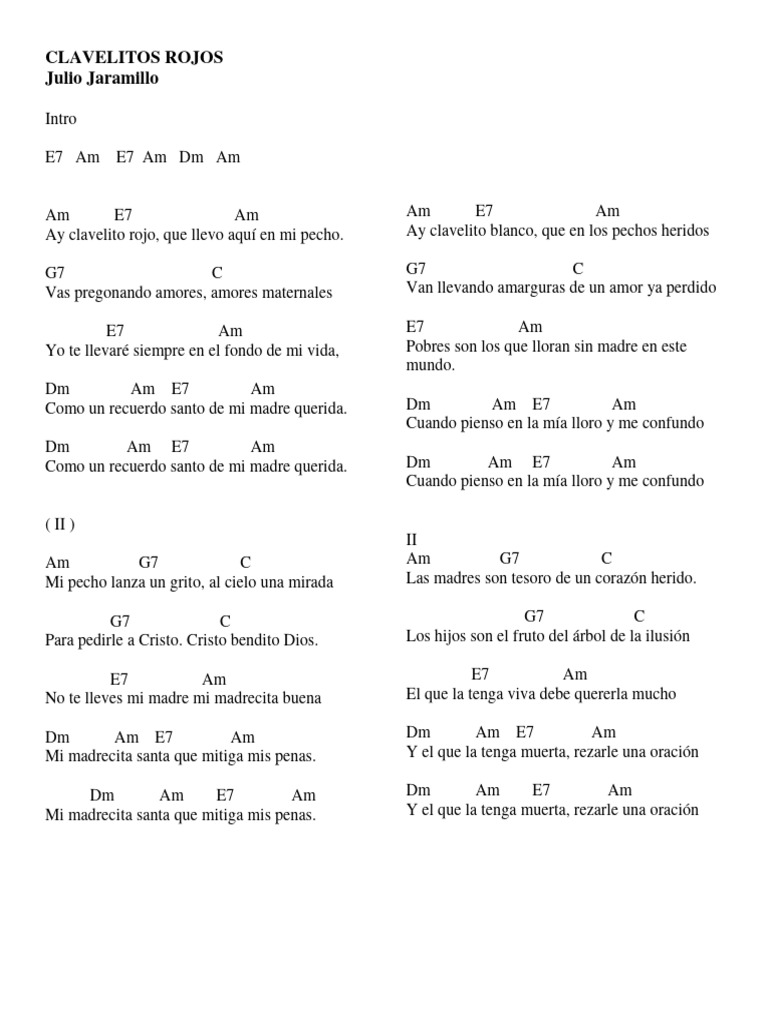 CLAVELITOS ROJOS - Requinto | PDF