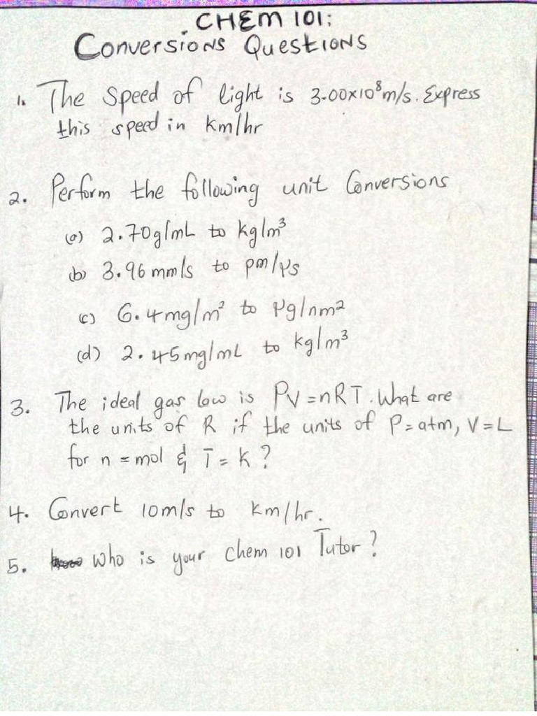 Conversions Questions | PDF