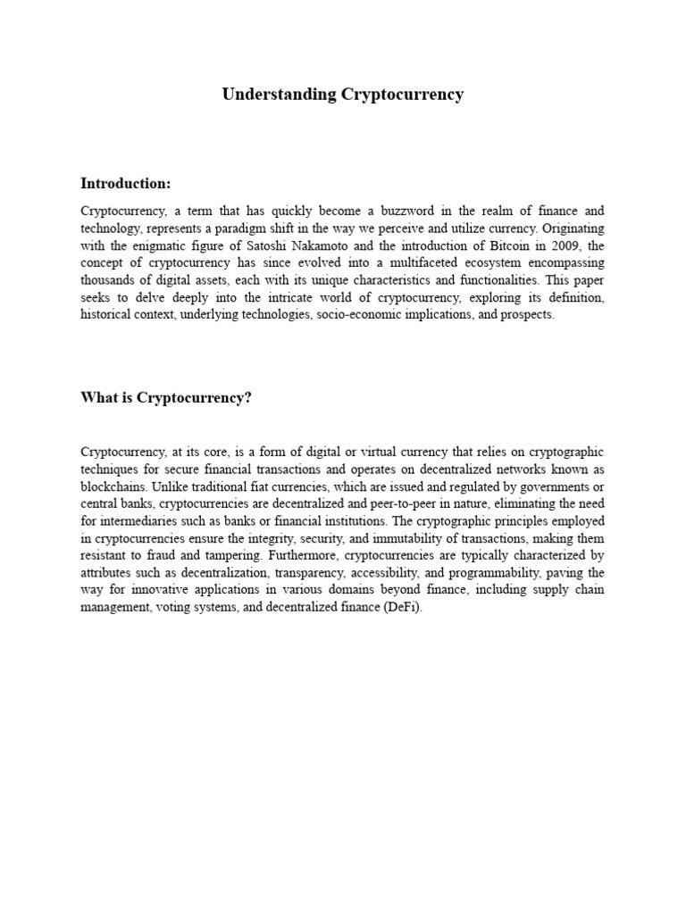 Understanding Cryptocurrency | PDF | Cryptocurrency | Bitcoin