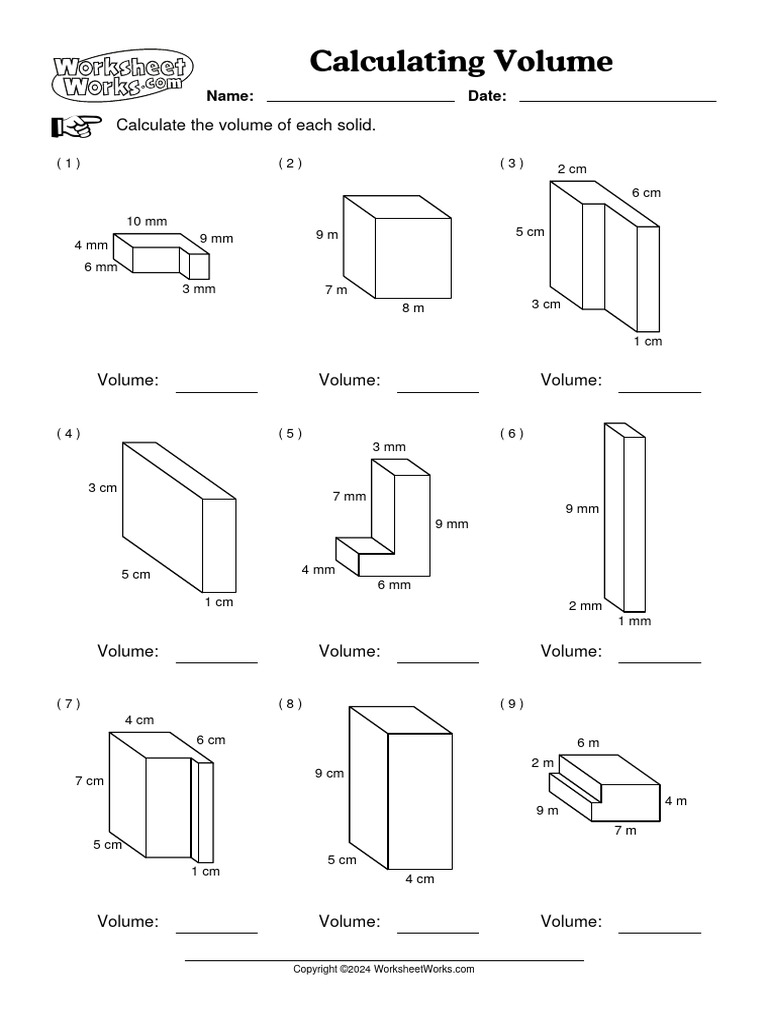 WorksheetWorks Calculating Volume 10 | PDF