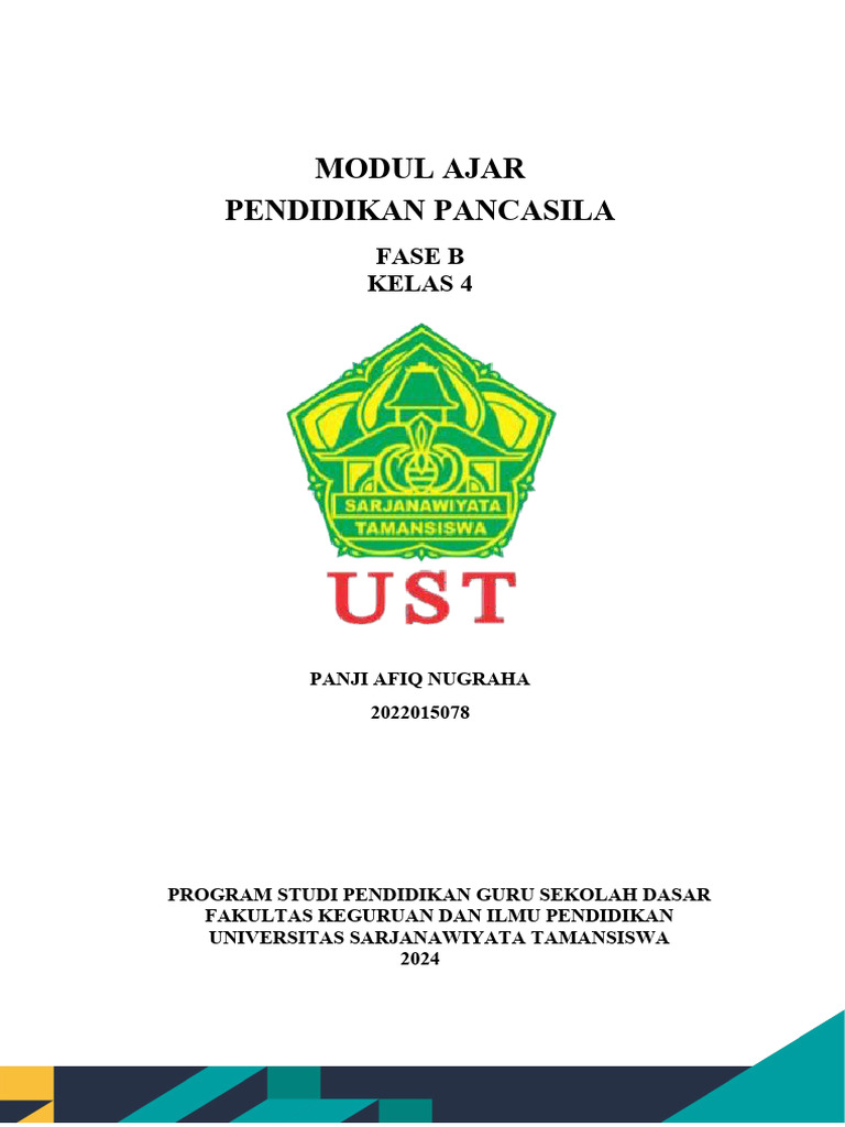 Format Modul Ajar - PGSD PANJI | PDF | Karier & Perkembangan