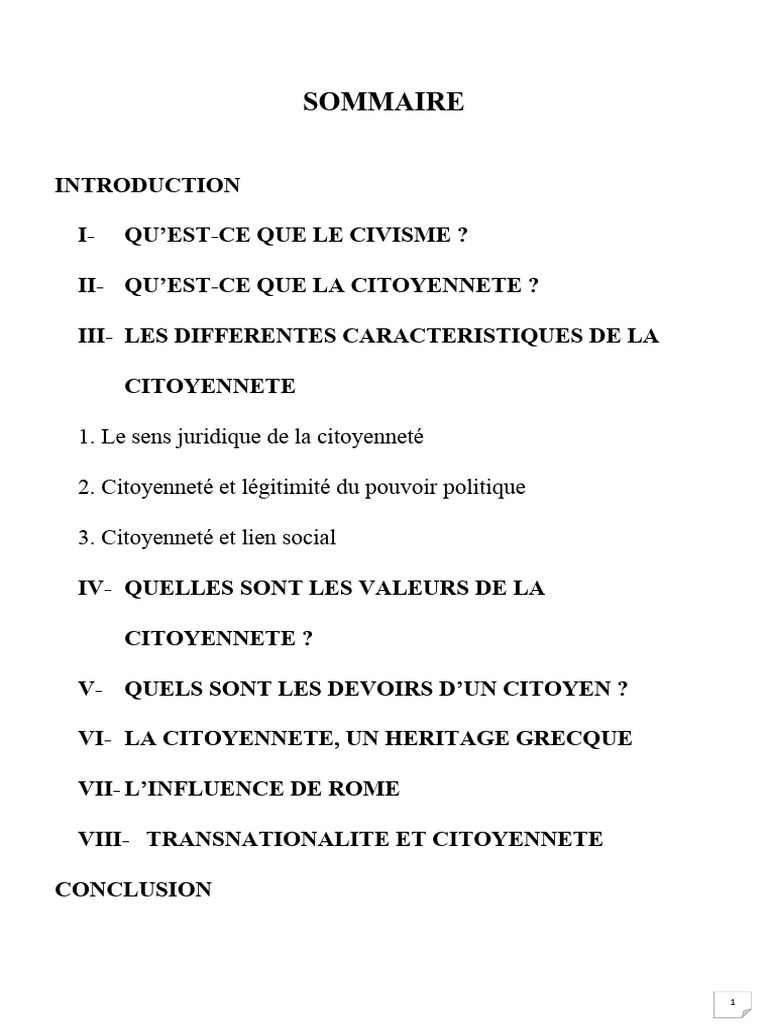Exposé Sur Civisme Et Citoyennete | PDF | Citoyenneté | Grèce ancienne