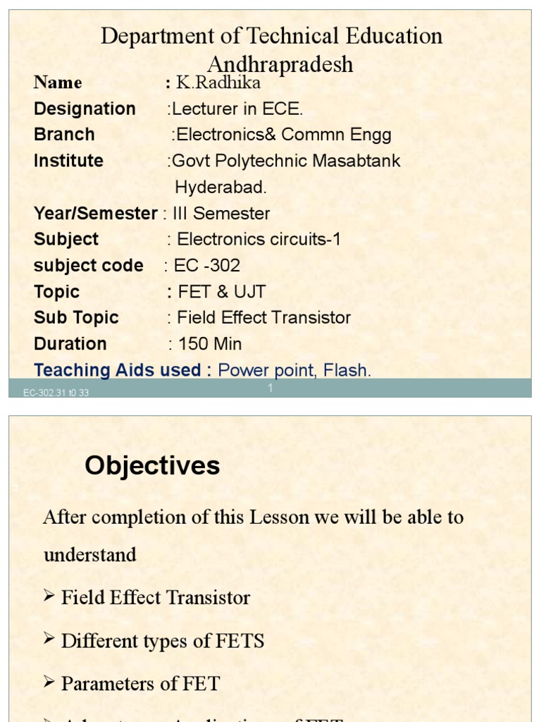 EC302 | PDF | Field Effect Transistor | Transistor