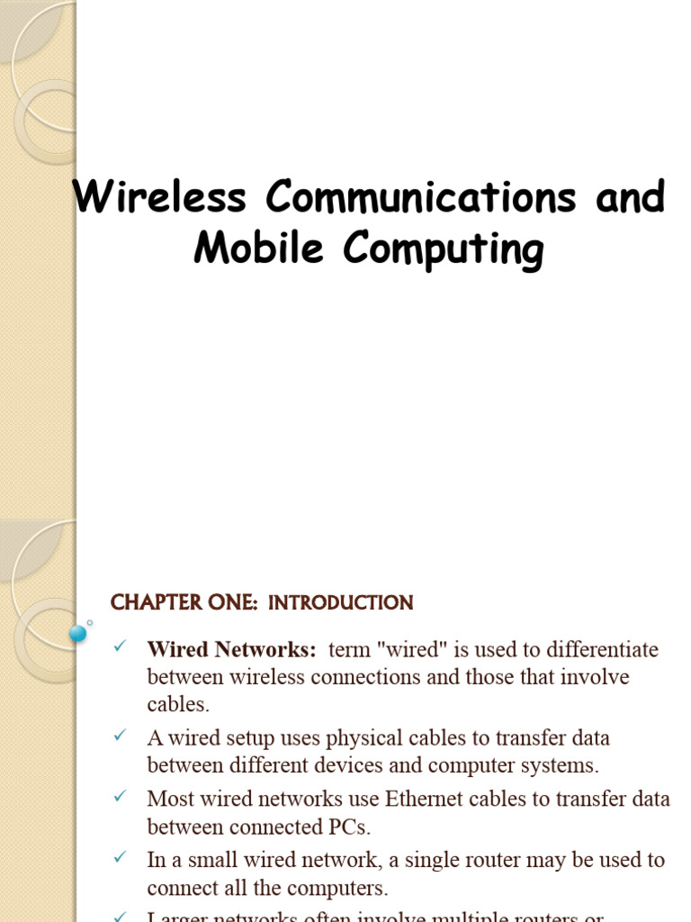 WCMC Chapter 1 - Introduction | PDF | Wireless | Computer Network