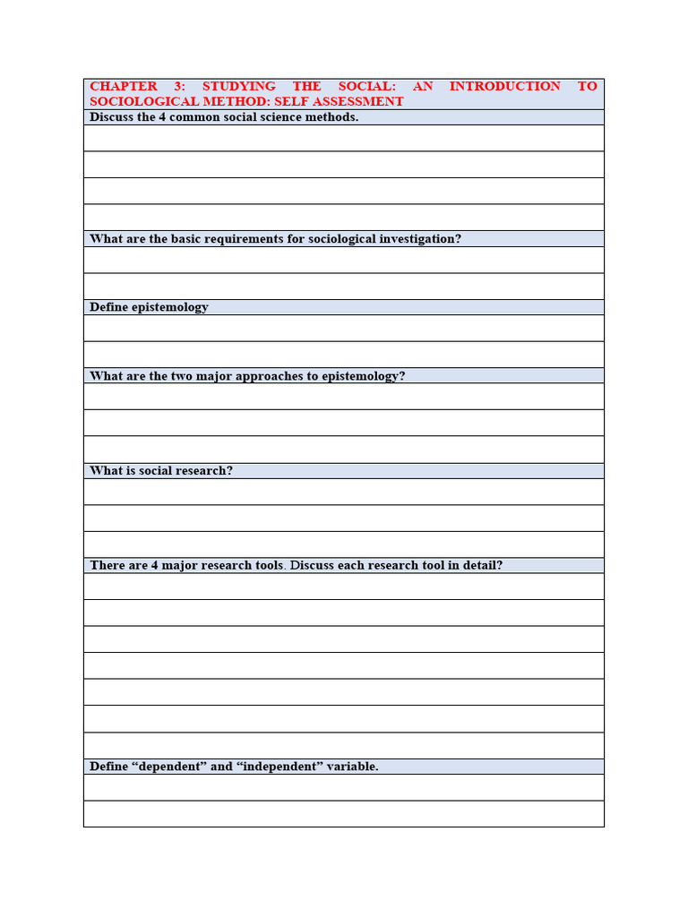 Self Assessment - Chapter 3 | PDF