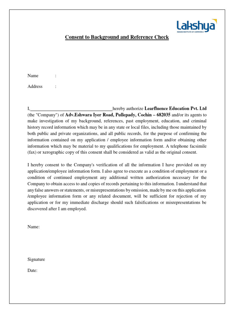 BGV Consent Form | PDF