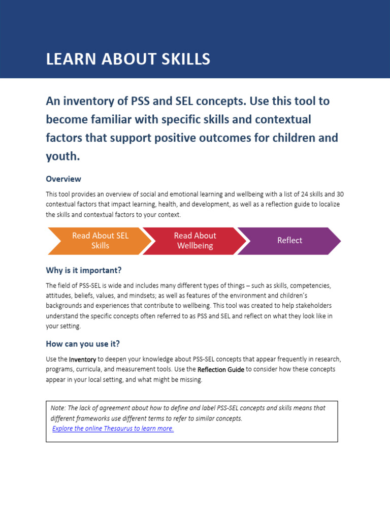 PSS-SEL Toolbox for Educators | PDF | Psychological Resilience | Emotions