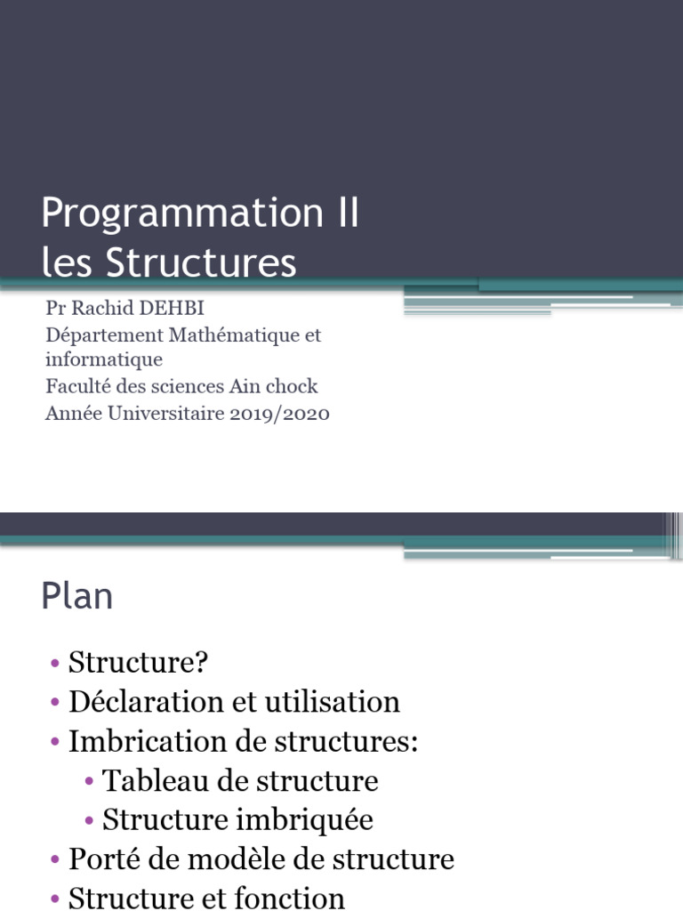 Chapitre 3 Structure | PDF | Informatique | Programmation informatique