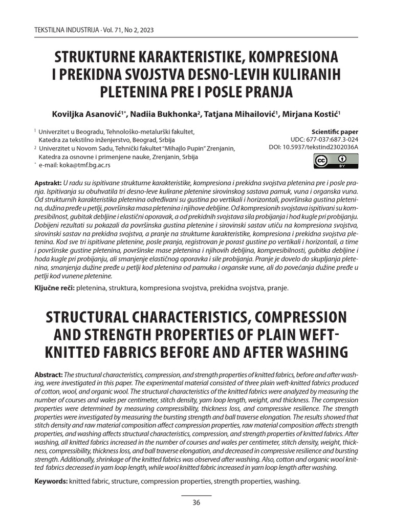 Strukturne Karakteristike, Kompresiona I Prekidna Svojstva Desno-Levih ...