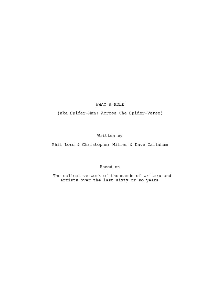 Whac-A-Mole (Aka Spider-Man: Across The Spider-Verse) | PDF | Spider Man