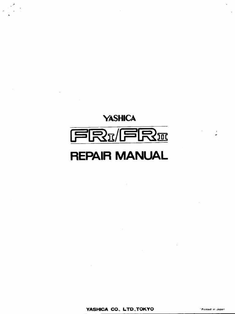 Yashica FR1 FR2 Repair Manual | PDF