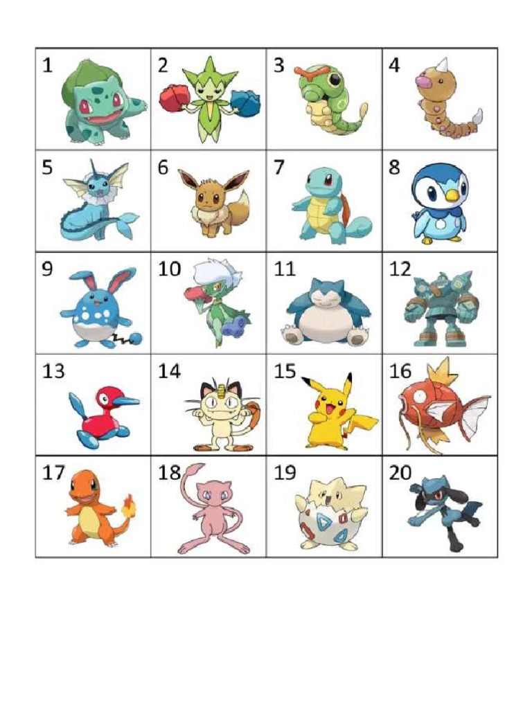 Memorice Pokemon | PDF