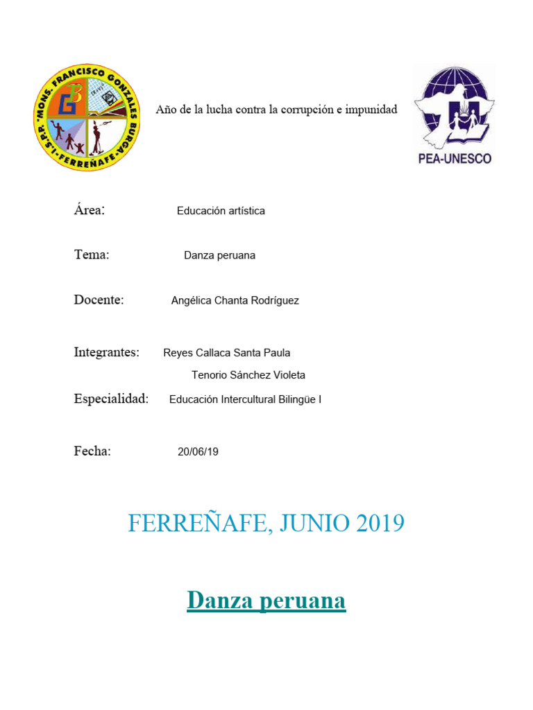 Danzas Peruanas Pdf Bailes Las Artes Escénicas