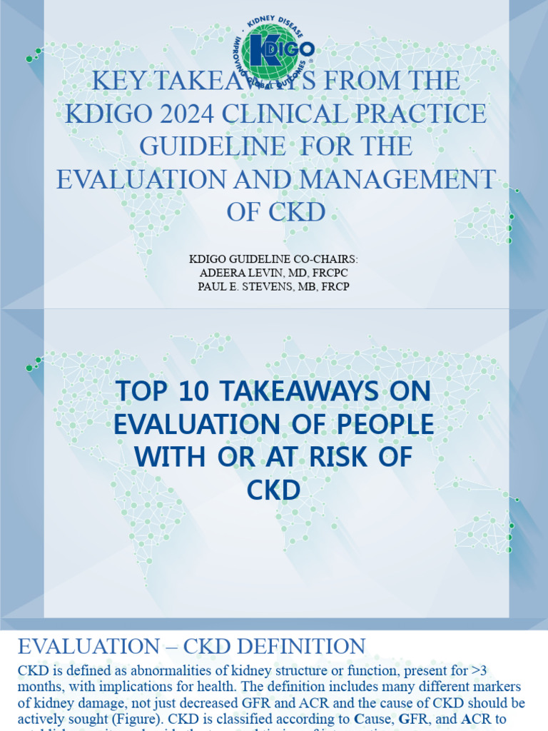KDIGO 2024 CKD Guideline Key Takeaways Slide Set | PDF | Chronic Kidney Disease | Diseases And ...