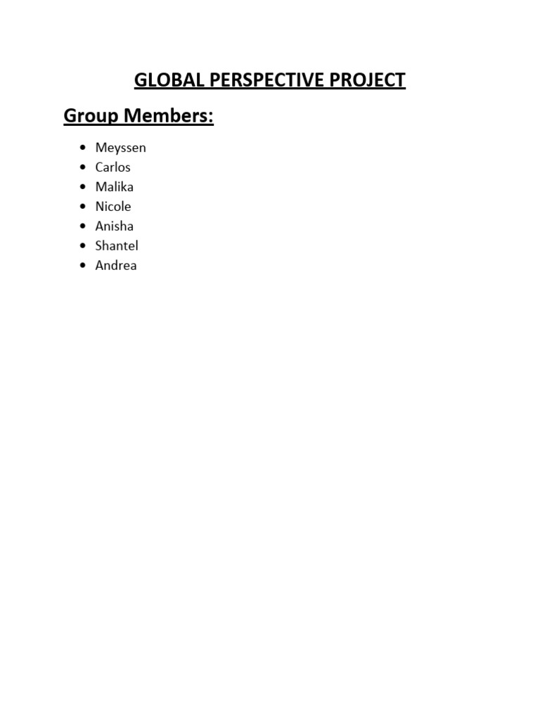 Global Perspective Homework | PDF | Diet (Nutrition) | Diet & Nutrition