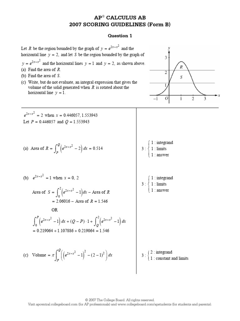 Ap07 Calculus Ab Form B q1 | PDF | Integral | Applied Mathematics