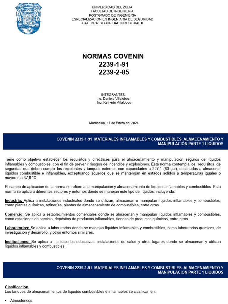 Normas COVENIN 2239: Almacenamiento Seguro | PDF | Sistema de ...