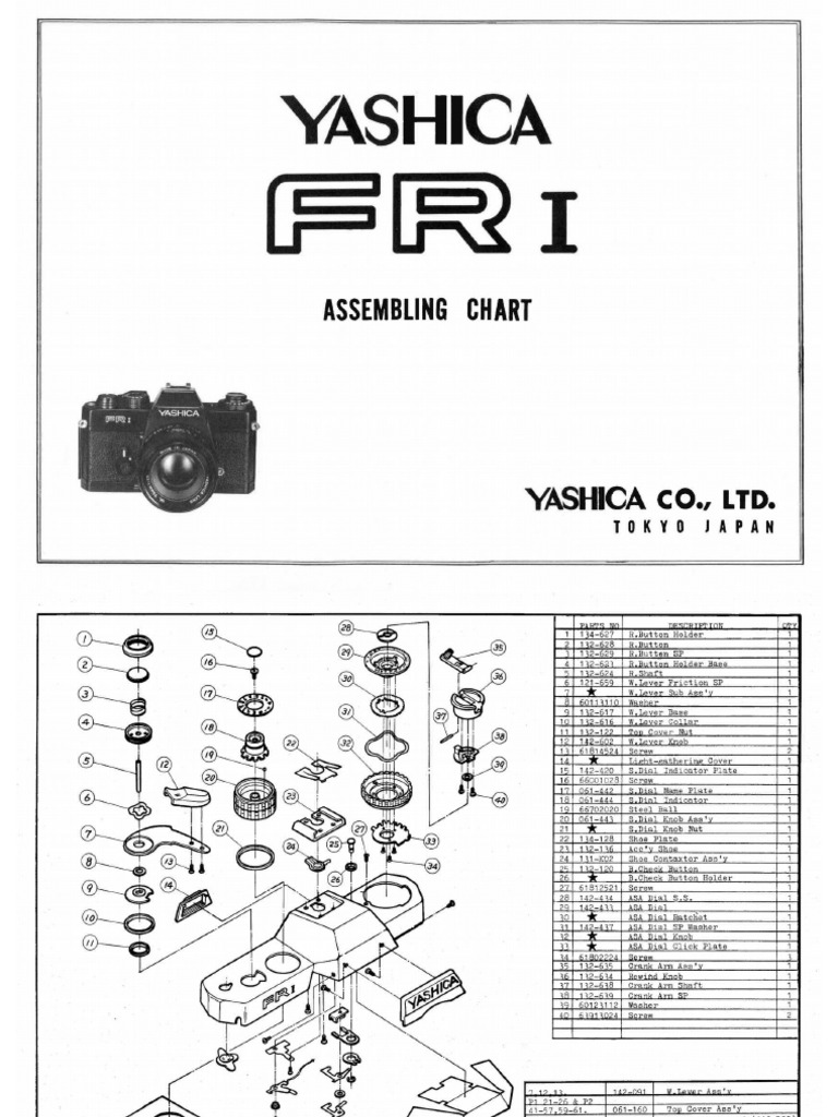 Yashica FR1 Assembly | PDF
