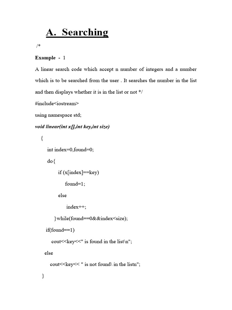 Algorithm Lab Manual Full Pdf Namespace Computer Science 