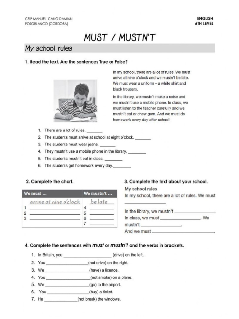 Must Musn't KL 5 | PDF