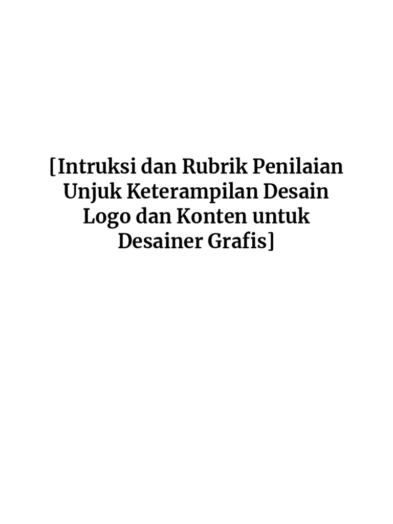 Intruksi Dan Rubrik Penilaian Unjuk Keterampilan Desain Logo Dan Konten ...