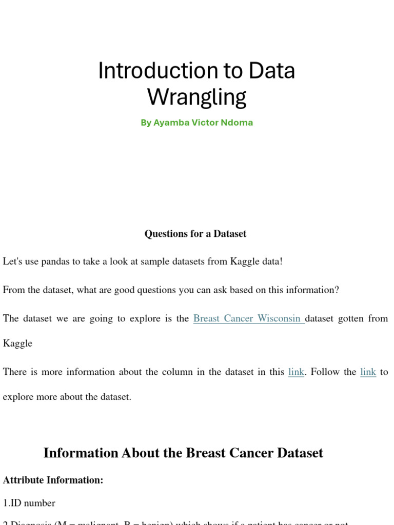 Introduction To Data Wrangling | PDF | Comma Separated Values ...