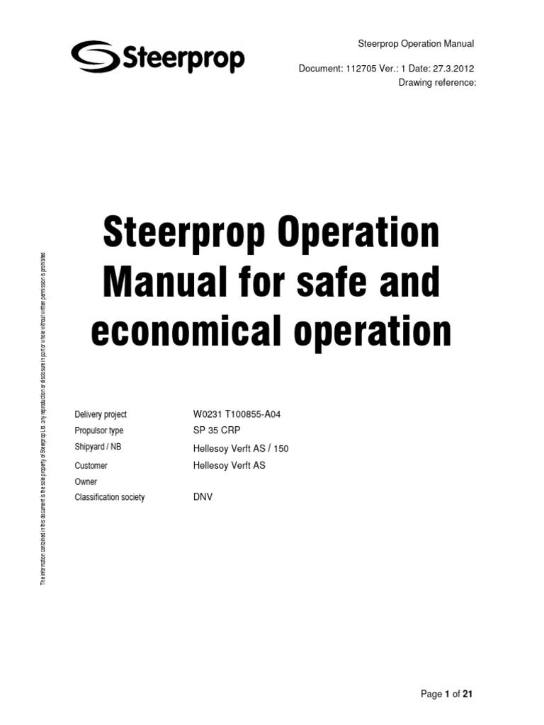 Steerprop SP 35 CRP Operation Manual | PDF | Manual Transmission ...