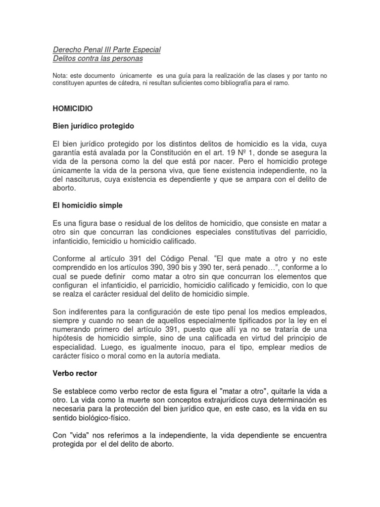 Homicidio Simple y Calificado - Organized | PDF | Intención (Derecho ...