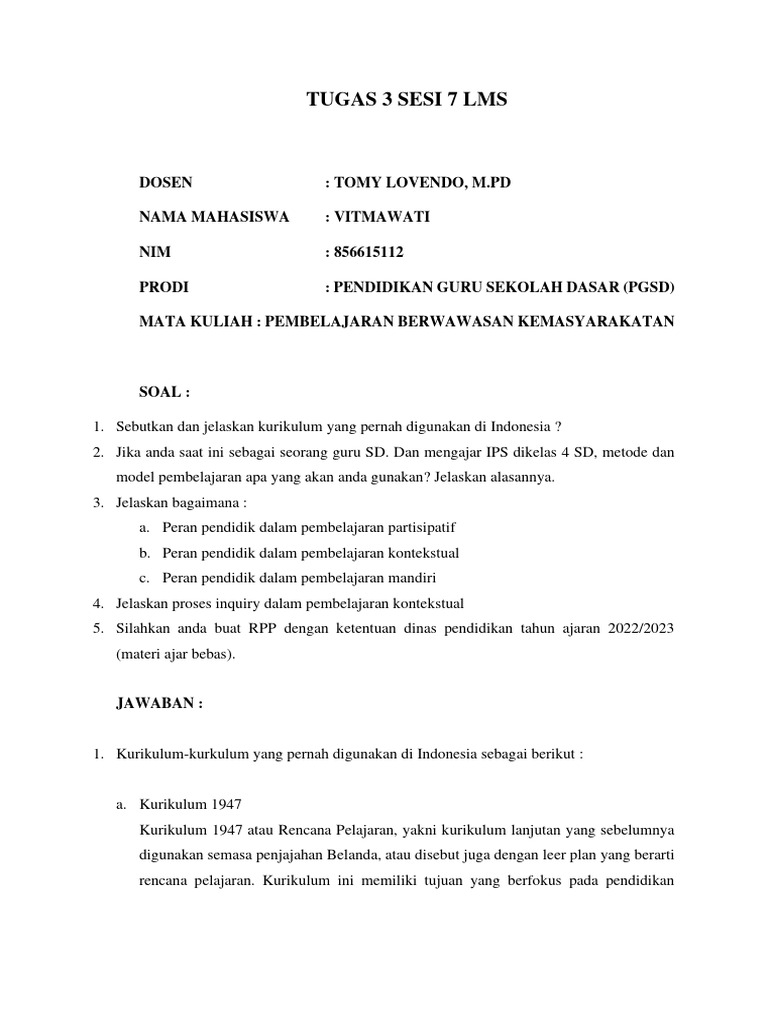Tugas 3 Sesi 7 LMS PBK Vitmawati | PDF | Karier & Perkembangan