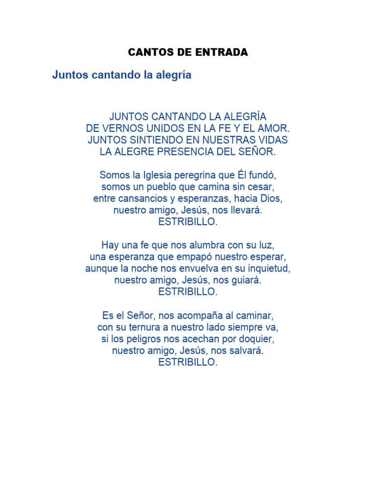 CANTOS para La Misa. | Descargar gratis PDF | eucaristía | María, madre de Jesús