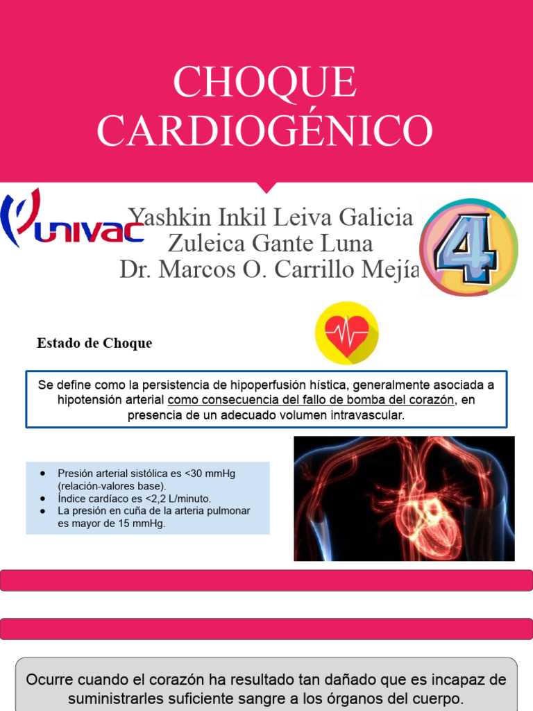 Choque Cardiogénico | PDF | Sistema circulatorio | Enfermedades y ...