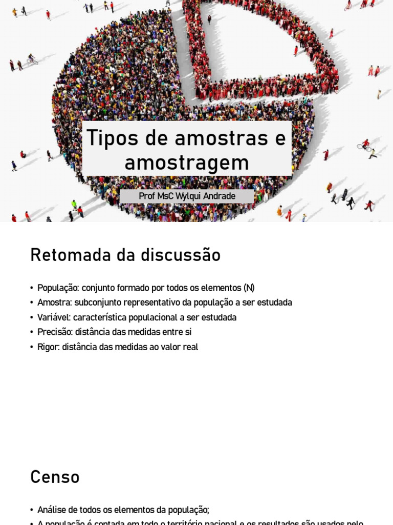 Aula Tipos de Amostras e Amostragem | Download grátis PDF | Amostragem ...