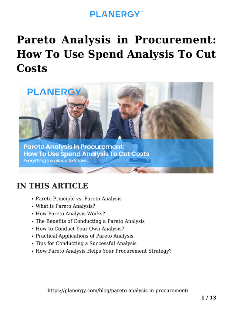 Pareto Analysis in Procurement | PDF | Supply Chain | Procurement