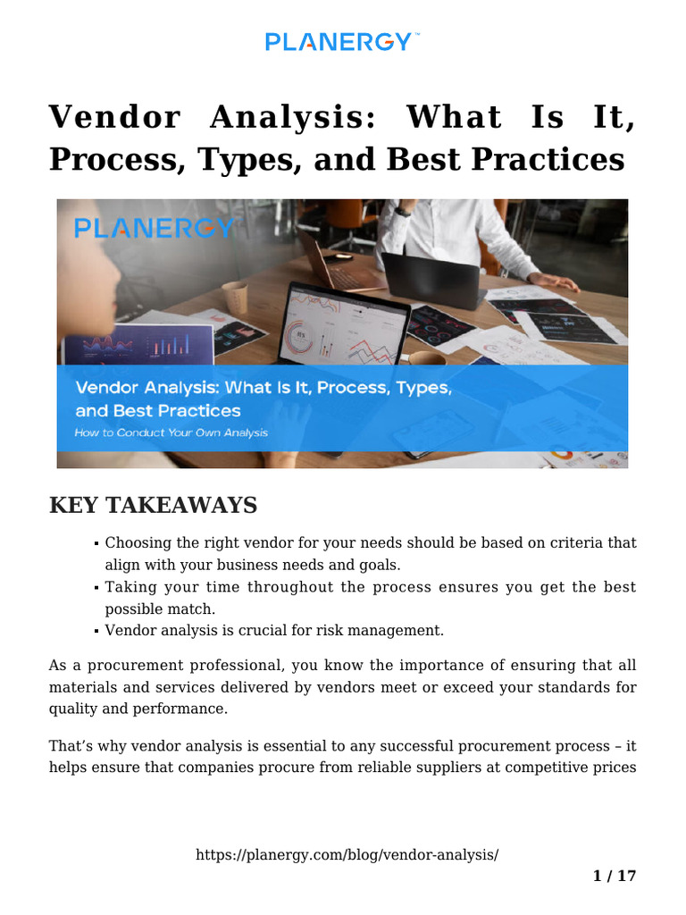 vendor-analysis | PDF | Performance Indicator | Supply Chain