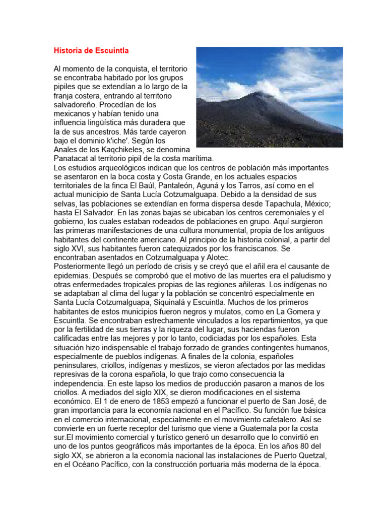 Historia de Escuintla | PDF