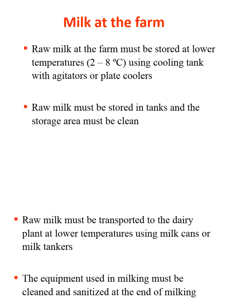Raw Milk Processing Presented in Class | PDF | Milk | Heat Exchanger