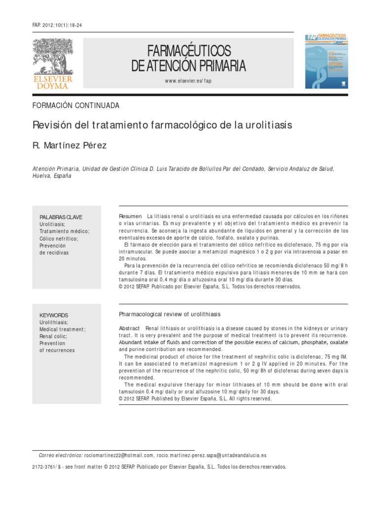 Urolitiasis - Tratamiento | PDF | Droga anti-inflamatoria libre de ...