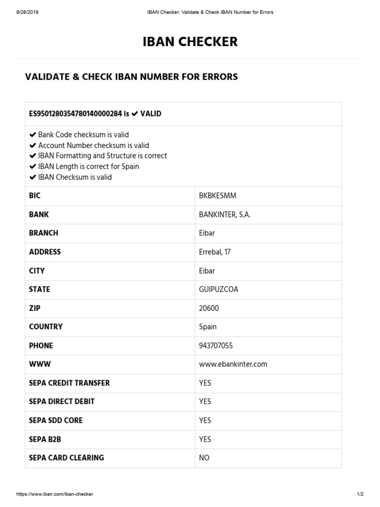 IBAN Checker - Validate & Check IBAN Number For 5 | PDF | Financial ...