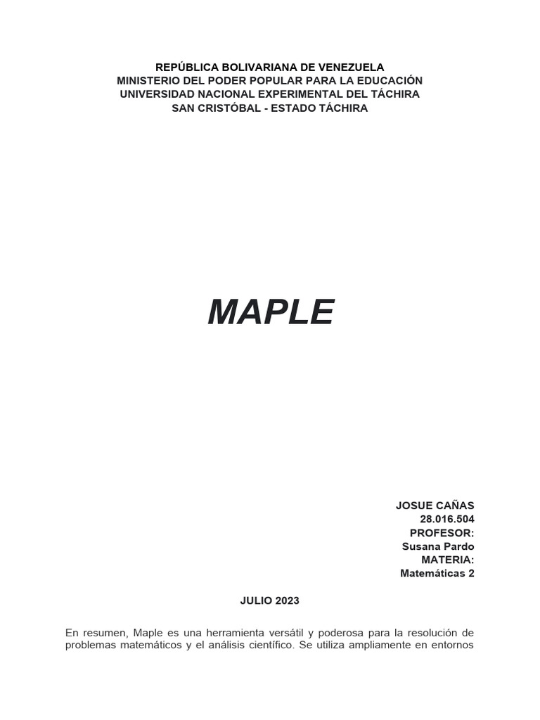 Maple | PDF | Análisis numérico | Ecuaciones