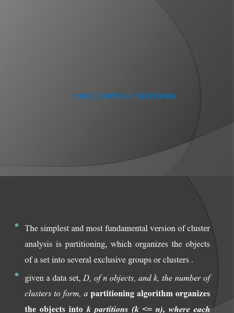 Partitioning Methods Download Free Pdf Cluster Analysis Applied Mathematics
