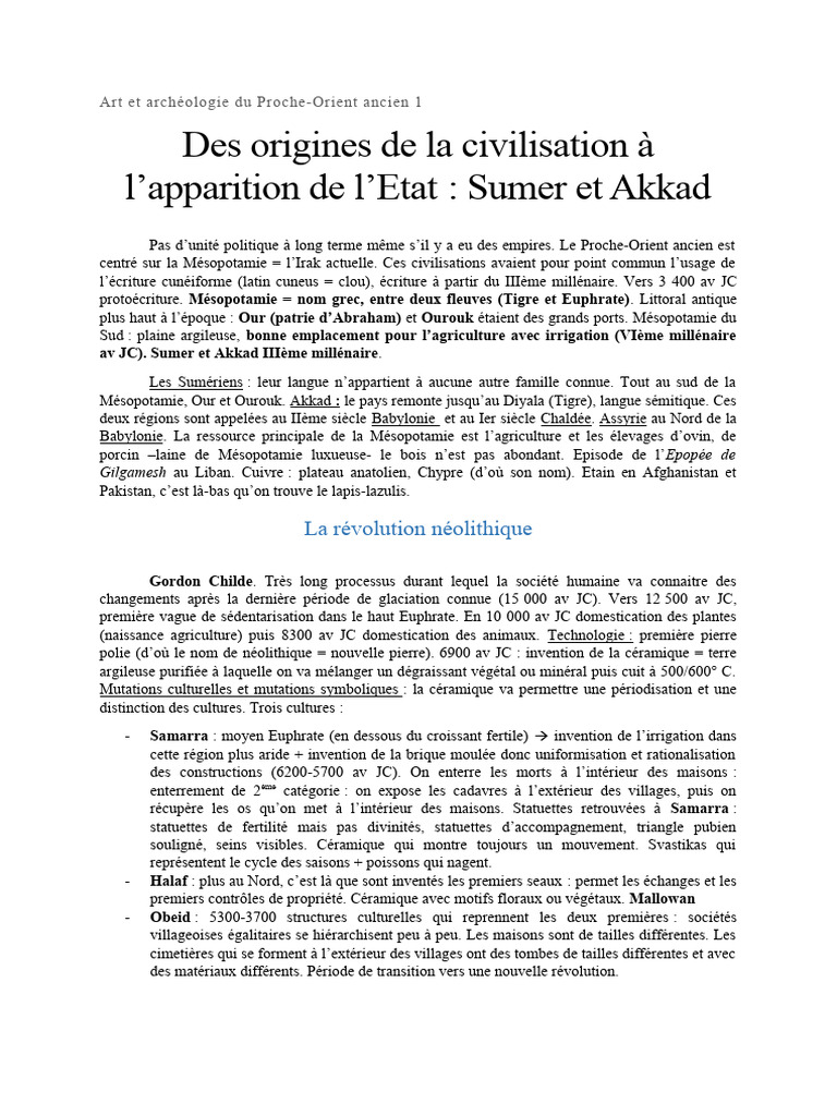 Art et civilisations de Mésopotamie ancienne | PDF | Mésopotamie | Assirye