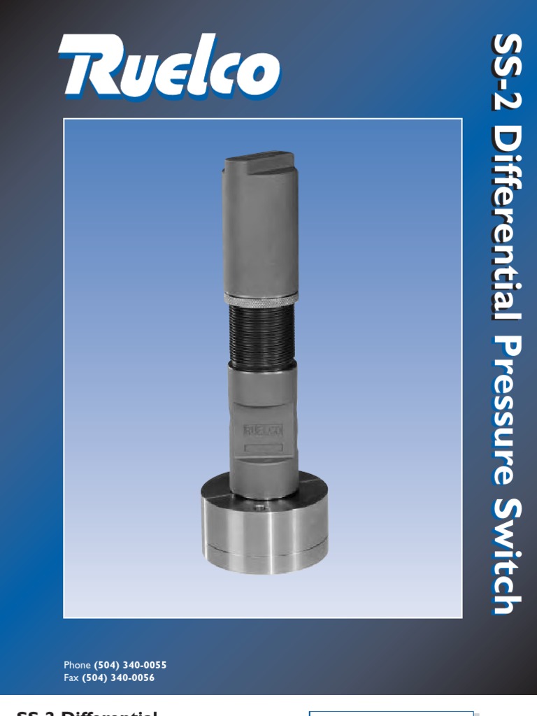 RUELCO - Diff Pressure Switch | PDF | Valve | Pressure Measurement