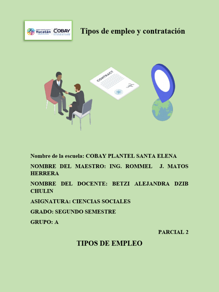 Tipos de Empleo y Contratación 1 | PDF | Derecho laboral | Empleo