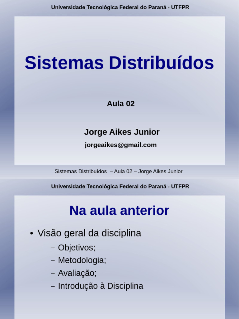 Aula 2 | PDF | Sistema de processamento distribuído | Informática