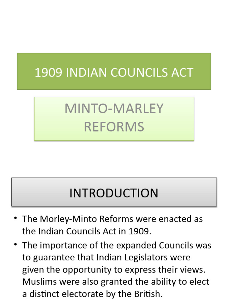 1909 Indian Councils Act | PDF | British India | Government
